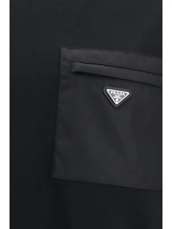 Prada Pocket T-shirt With Logo - Black