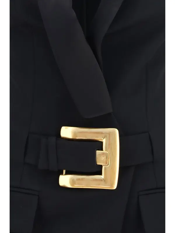 Balmain Grain De Poudre Belted Dress