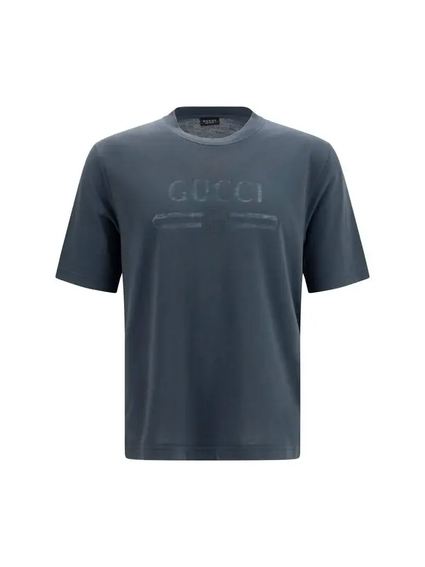 Gucci Cotton Jersey T-shirt With Devoré Detail - Gray