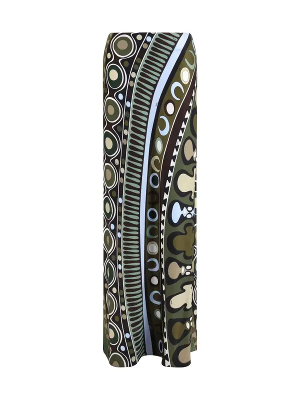 Emilio Pucci Satin Skirt With Solei Print - Multicolor