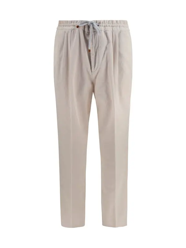 Brunello Cucinelli Corduroy Drawstring Pants - Cream