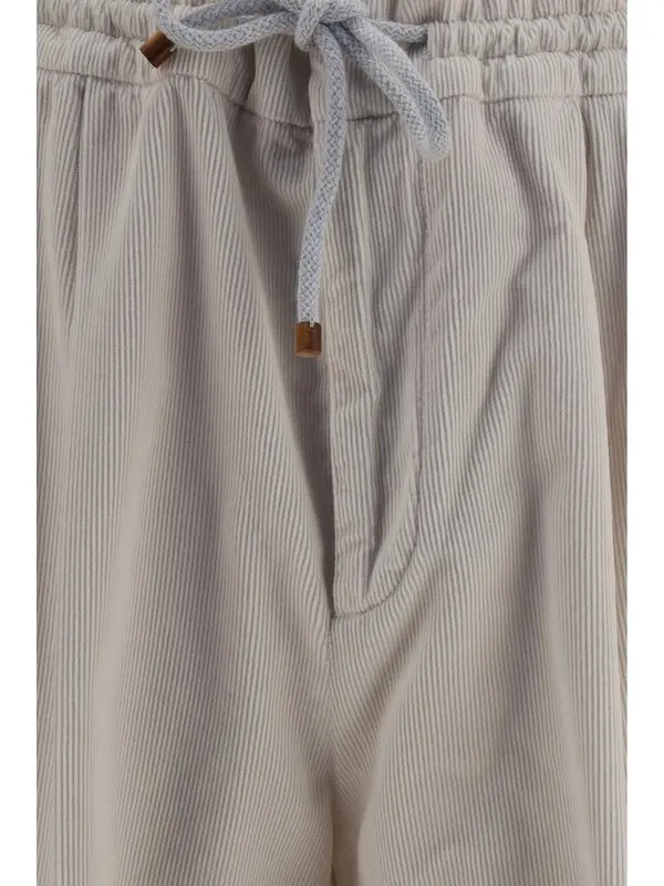 Brunello Cucinelli Corduroy Drawstring Pants - Cream