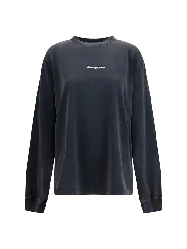 Alexander Wang Long-sleeve Logo T-shirt - Black