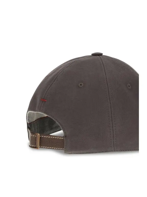 Brunello Cucinelli Cotton Baseball Cap With Embroidered Monogram