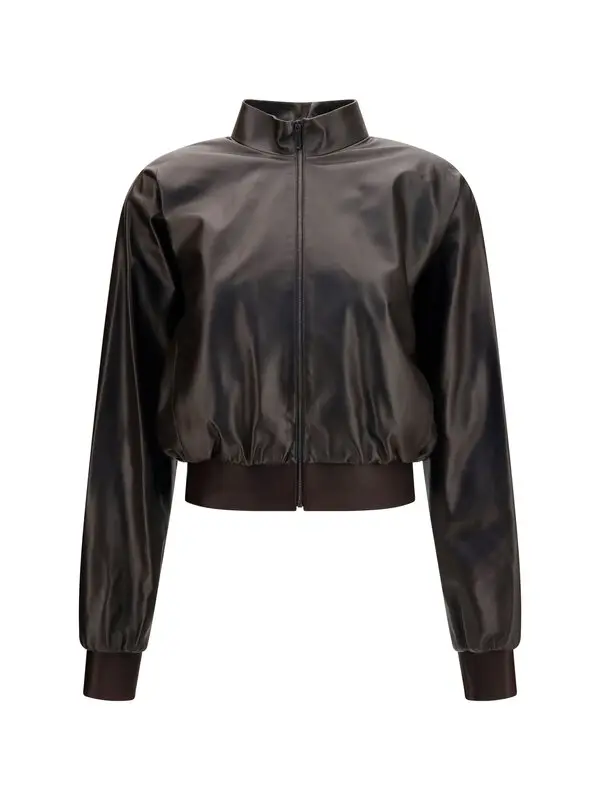 Gucci Soft Nappa Leather Bomber Jacket - Brown