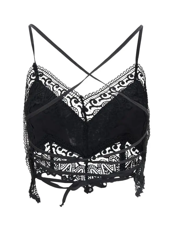 Charo Ruiz Ibiza Blanca Lace V-neck Top