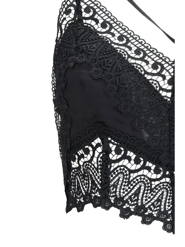 Charo Ruiz Ibiza Blanca Lace V-neck Top