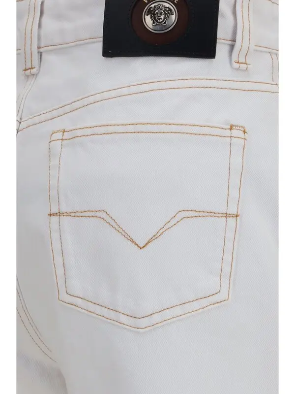 Versace High-waisted Straight Leg Jeans - White