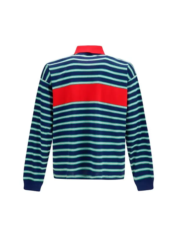 Versace Striped Cotton Polo - Multicolor