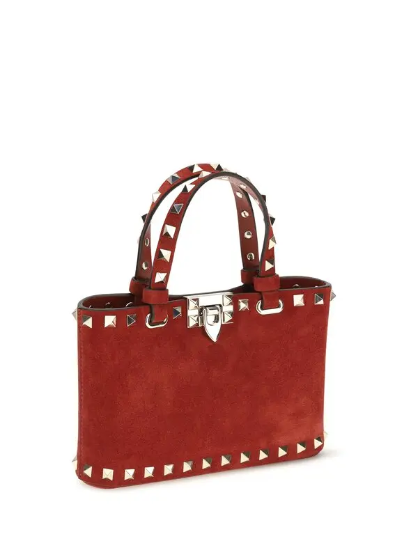 Valentino Garavani Rockstud Suede Mini Handbag - Red