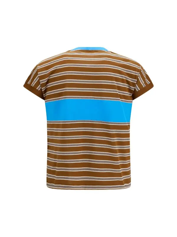 Versace Striped Cotton T-shirt - Brown