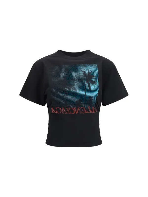 Balenciaga Vintage Holiday Cropped T-shirt - Black
