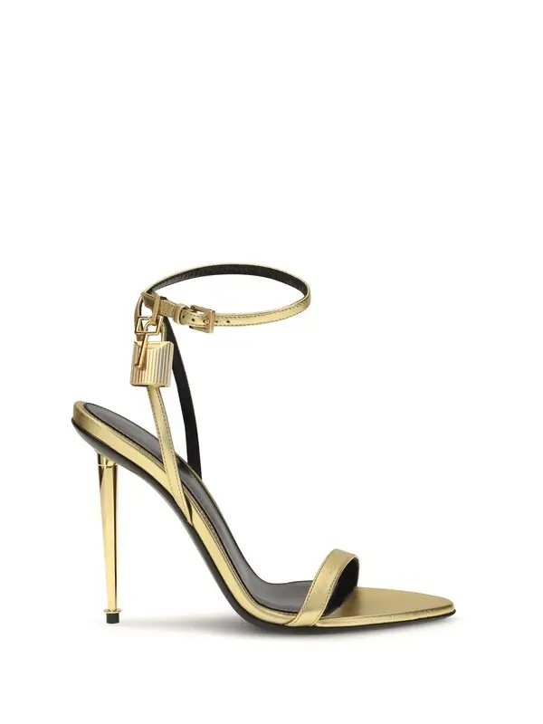 TOM FORD Lambskin Stiletto Sandals With -tone Detail - Gold