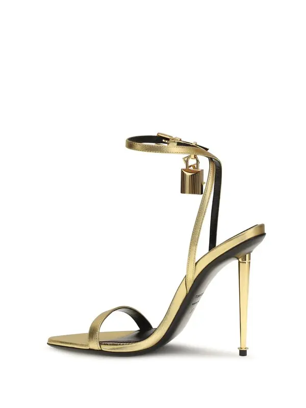 TOM FORD Lambskin Stiletto Sandals With -tone Detail - Gold