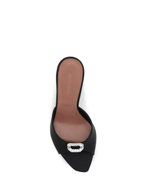Amina Muaddi Camelia Mule Sandals - Black
