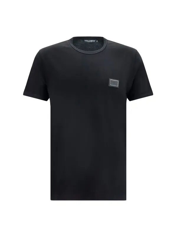 Dolce & Gabbana Cotton T-shirt With Logo Plaque