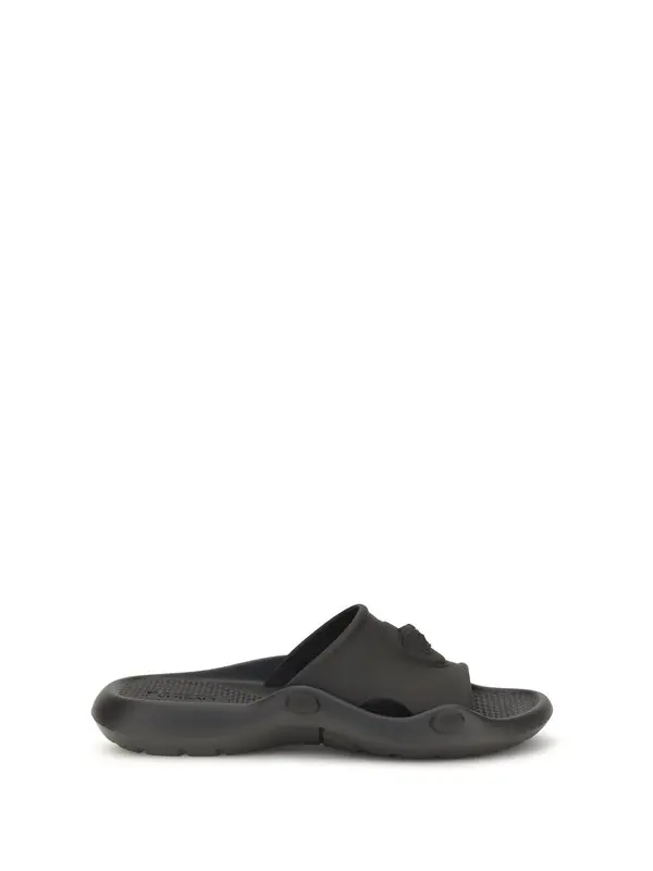 Versace Nettuno Rubber Slide With 3d Medusa Cameo - Black