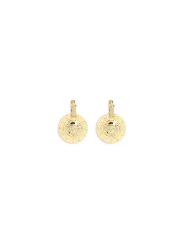 Versace Irradia Earrings With Medusa Detail - Gold