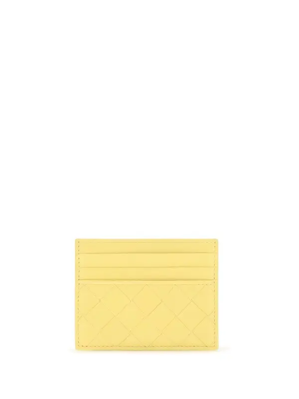 Bottega Veneta Leather Card Holder - Yellow