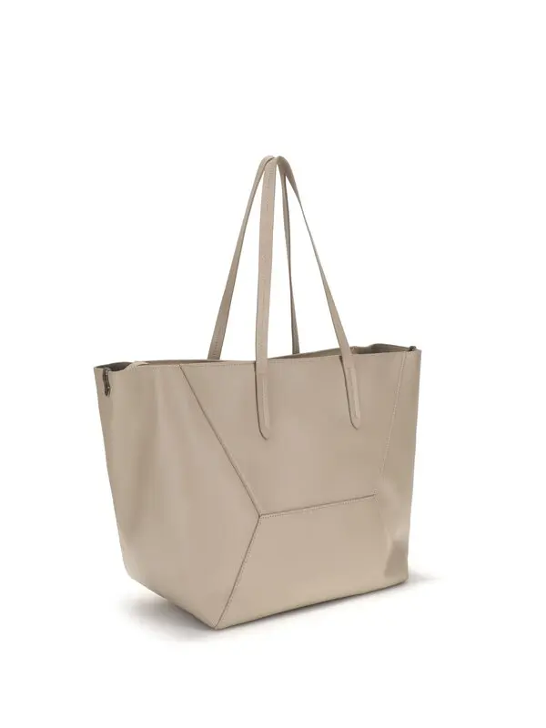 Brunello Cucinelli Leather Tote Bag - Cream