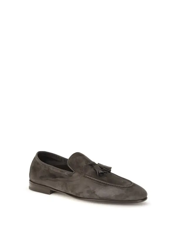 Brunello Cucinelli Soft Tassel Loafers In Suede Leather