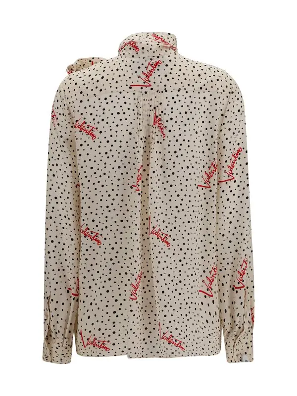 Valentino Garavani Crepe De Chine Bow-neck Shirt - Multicolor