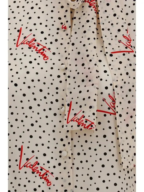 Valentino Garavani Crepe De Chine Bow-neck Shirt - Multicolor