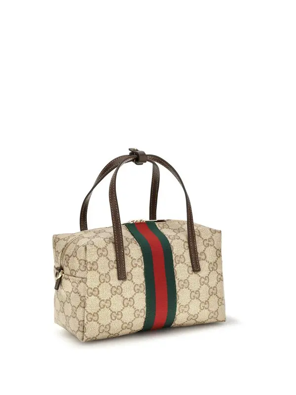 Gucci Gg Fabric Web Stripe Bucket Bag - Cream
