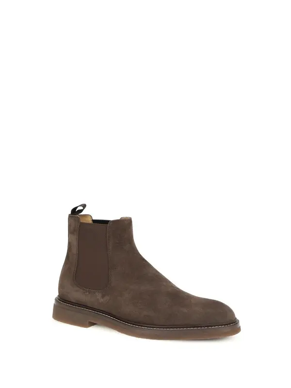Brunello Cucinelli Suede Leather Chelsea Boots - Brown