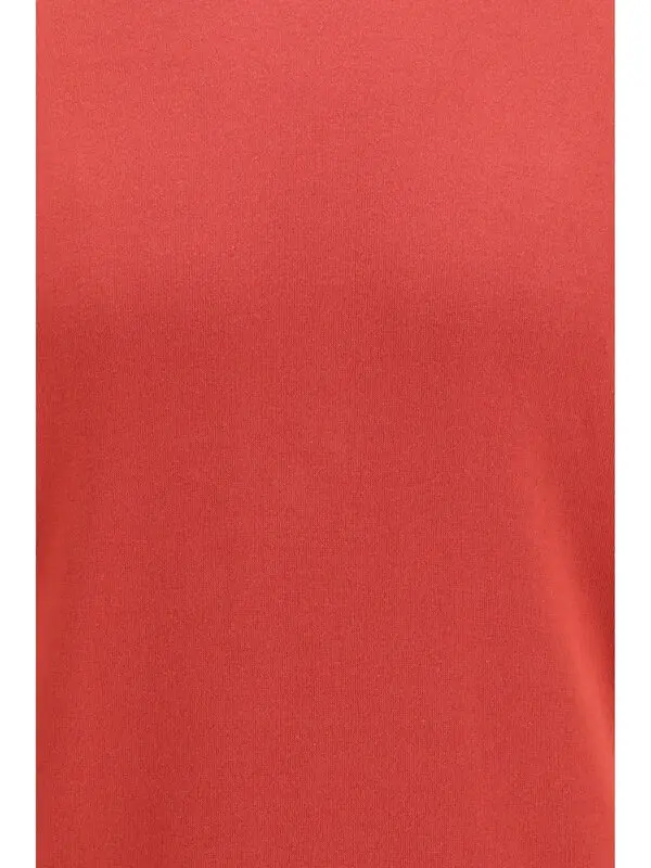 Brunello Cucinelli Cotton Sweater With Ribbed Details - Red