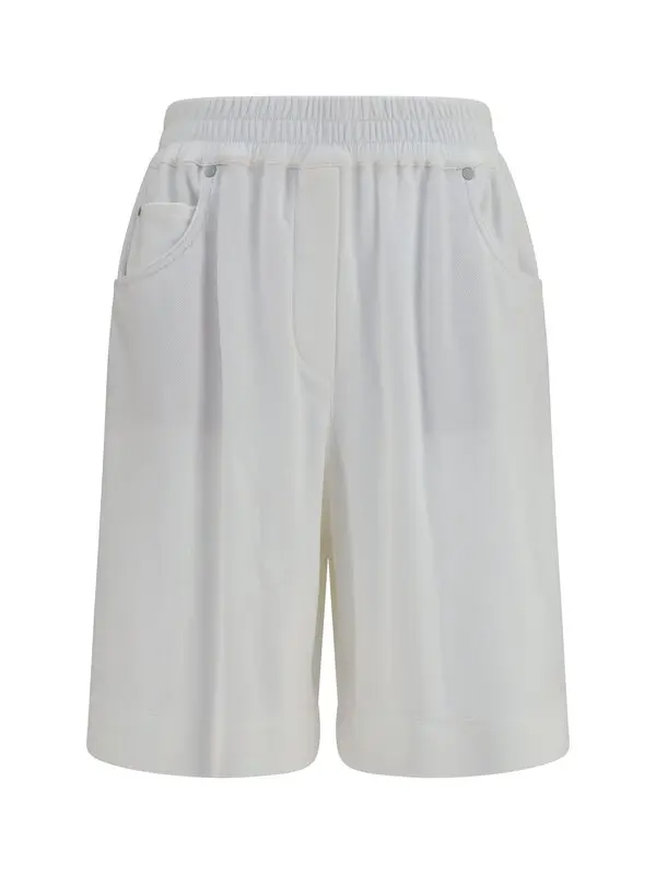 Brunello Cucinelli Cotton Piqué Shorts - White