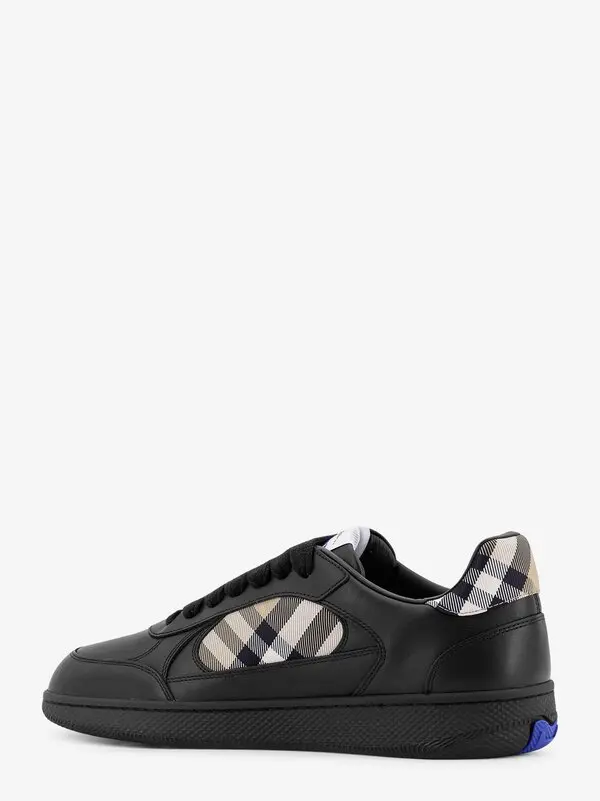 Burberry Leather Sneakers With Traditional Check Inserts