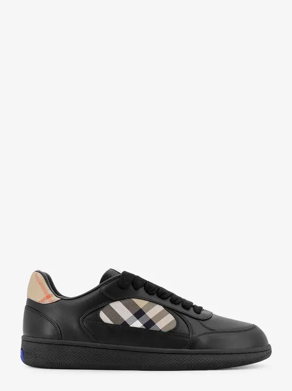 Burberry Leather Sneakers With Traditional Check Inserts - Multicolor