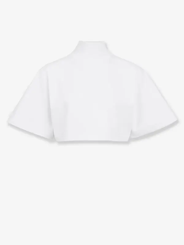 Alaïa Cropped Ribbed Cotton T-shirt - Multicolor
