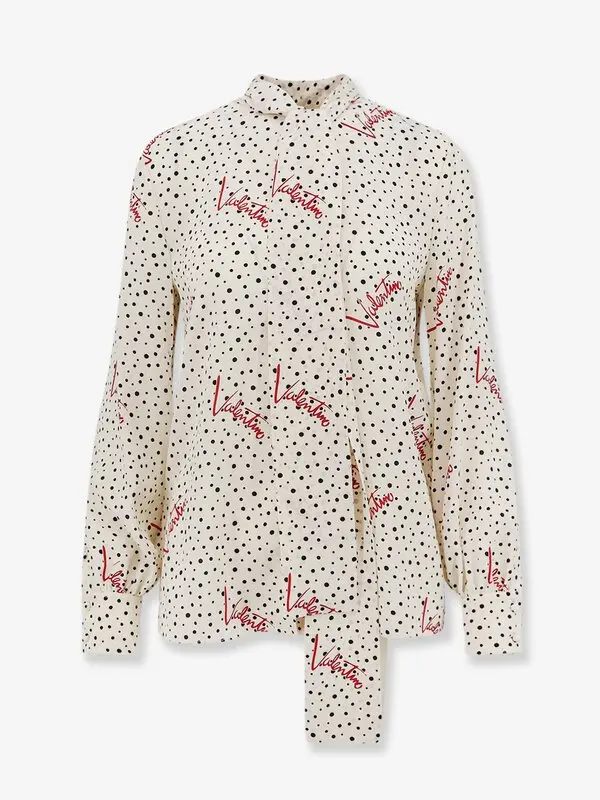 Valentino Garavani Silk Printed Shirt With Integrated Scarf - Multicolor
