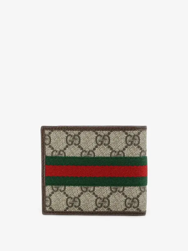 Gucci Coated Canvas Wallet With Gg Motif