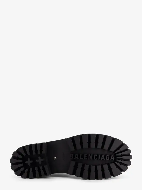 Balenciaga Leather Combat Boots With Maxi Rubber Sole - Black