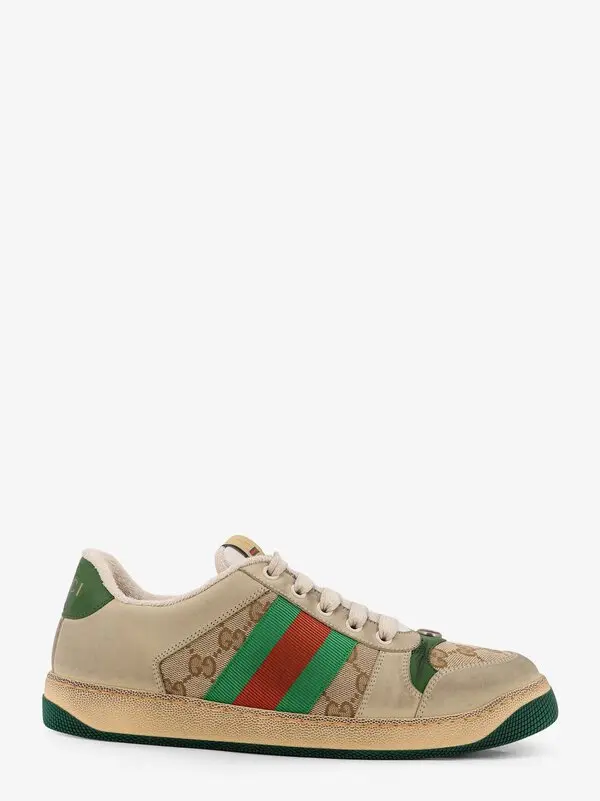 Gucci Screener Gg Low-top Vintage Leather Sneakers