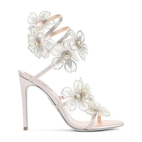 Rene Caovilla Embellished Floral High Heel Sandals - Multicolor