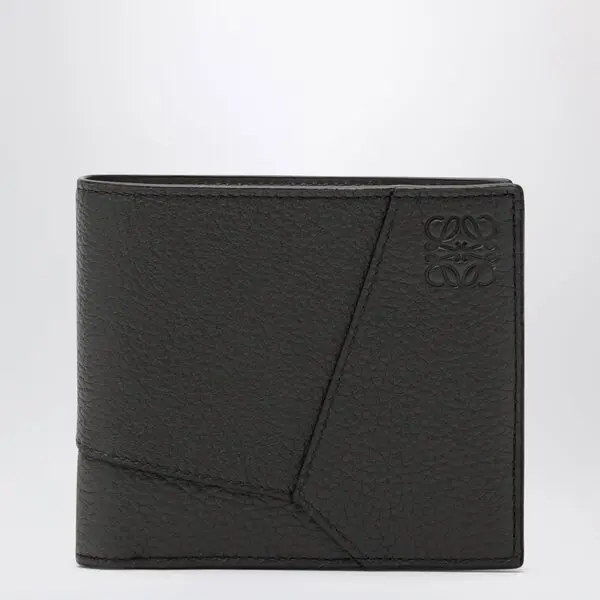 Loewe Dark Grey Puzzle Bi-fold Wallet In Grained Leather - Gray