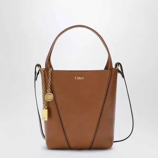 Chloé Small Spin Leather Tote Bag - Brown