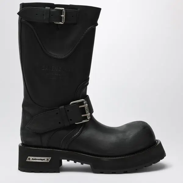 Balenciaga Calfskin Leather Boots - Black