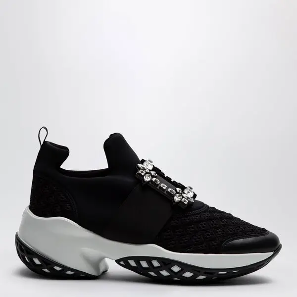ROGER VIVIER Viv Run Embellished Sneakers - Black