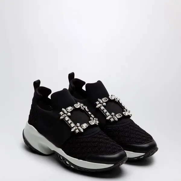 ROGER VIVIER Viv Run Embellished Sneakers - Black