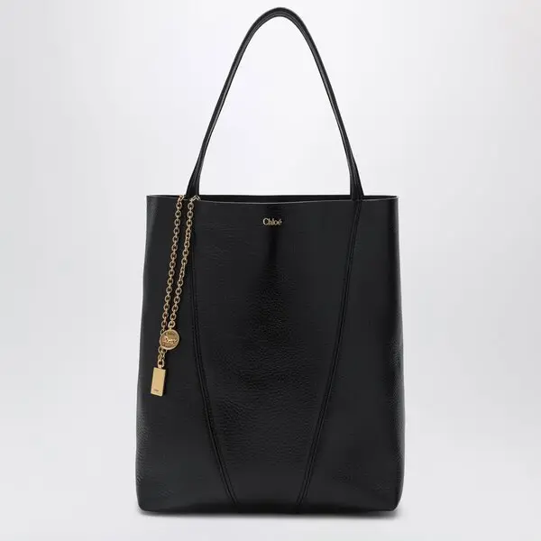 Chloé Spin Black Medium Tote Bag - Blue
