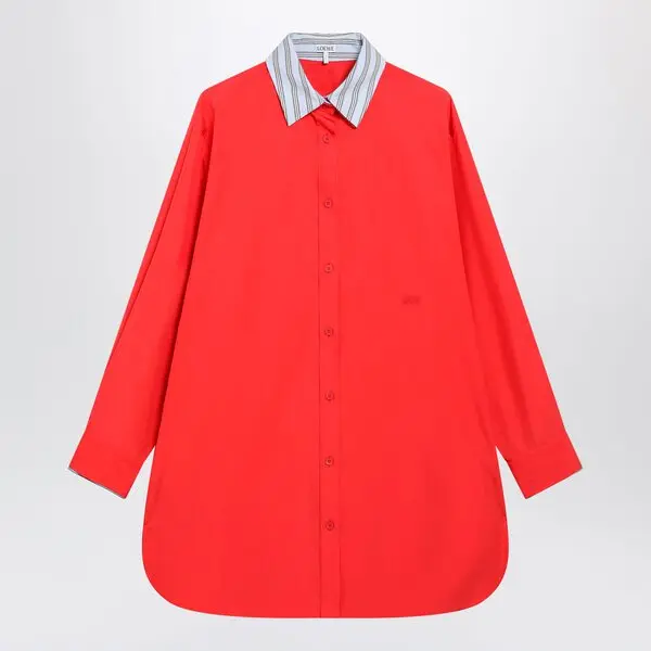 Loewe Cotton Poplin Shirt Dress - Red
