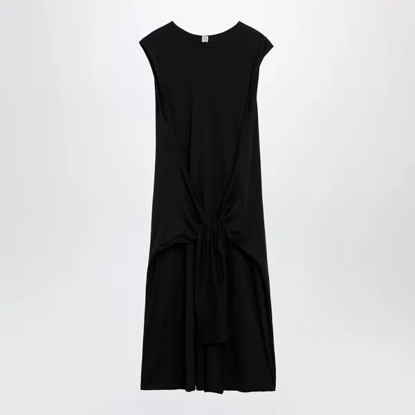 TOTEME Belted Jersey Maxi Dress In Cotton - Black
