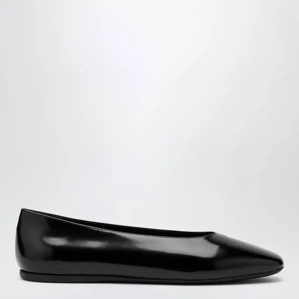 Prada Brushed Leather Ballet Flats - Black