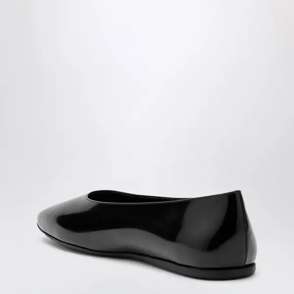 Prada Brushed Leather Ballet Flats - Black