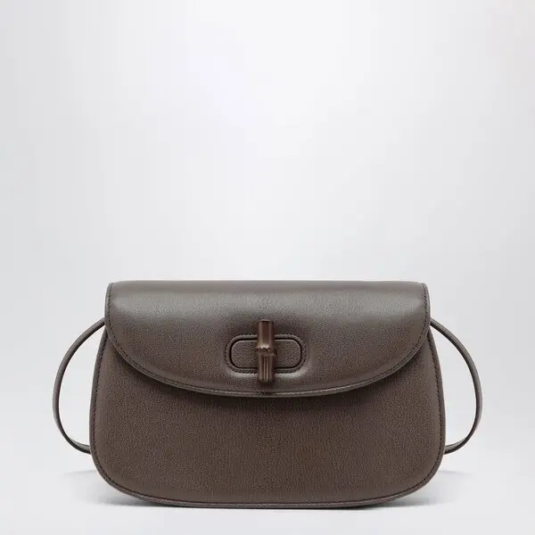 Gucci Leather Shoulder Bag With Bamboo Closure - Brown